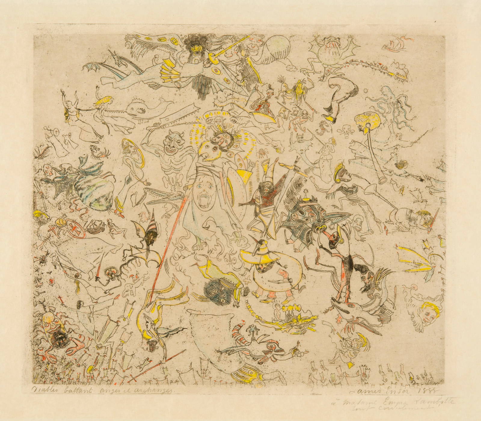 James Ensor (1860 Ostende 1949) Diables Rossant Anges Et Archanges Auction