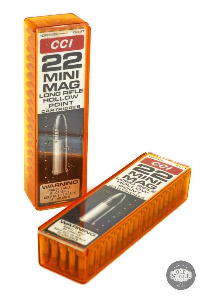 Two Boxes (100ct Each) - Cci Mini-mag .22 Lr Hp Cartridges - 200 Rounds ...
