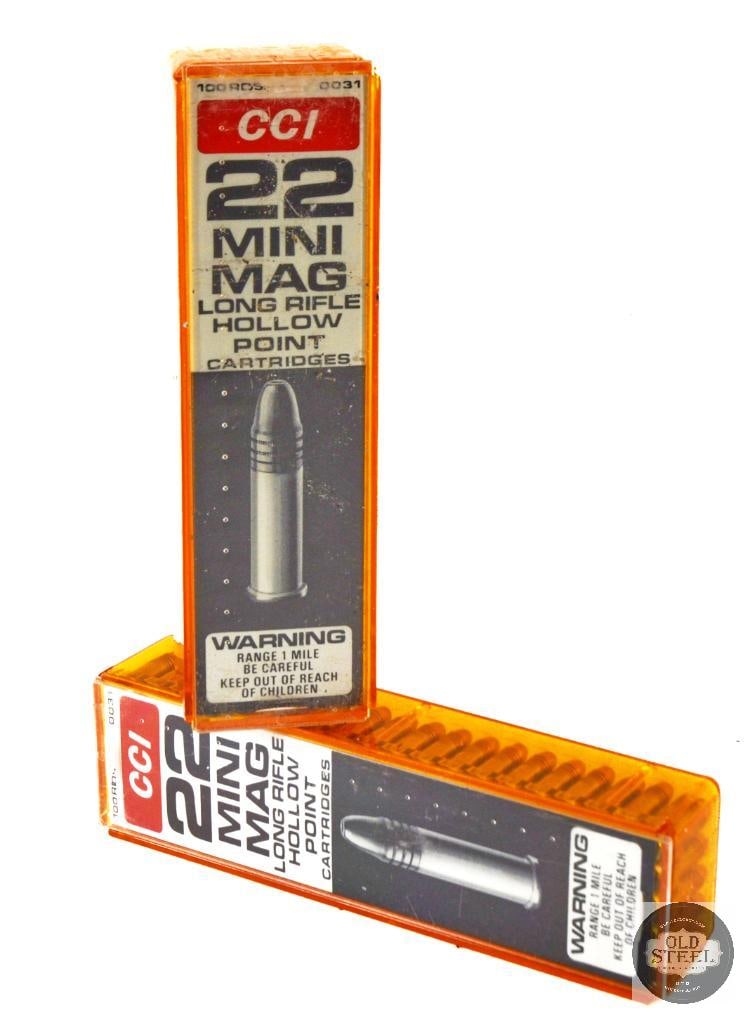 Two Boxes (100ct Each) - Cci Mini-mag .22 Lr Hp Cartridges - 200 Rounds ...