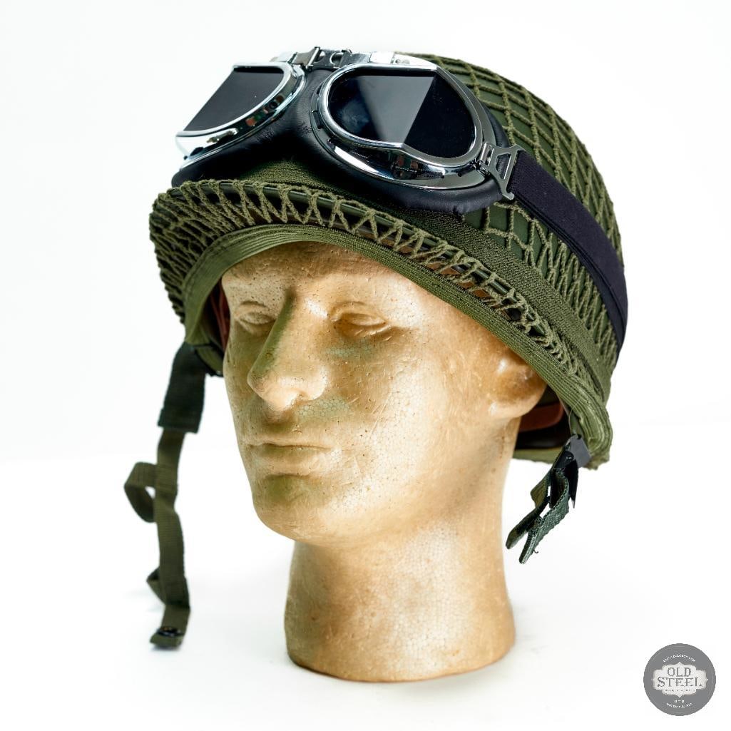 Us M1 Reproduction Helmet With Goggles And Net Cover Auction