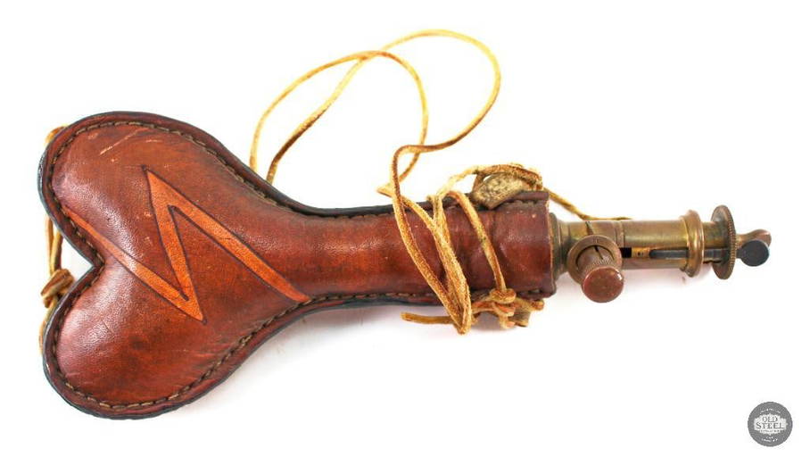 Leather Half Bone Shot Flask With Adjustable Measured Spout