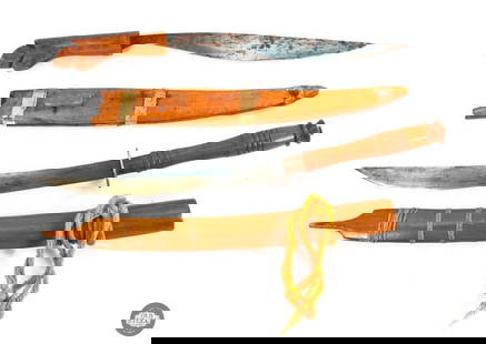 Pair Of Unusual Blades And Scabbards. First Is A