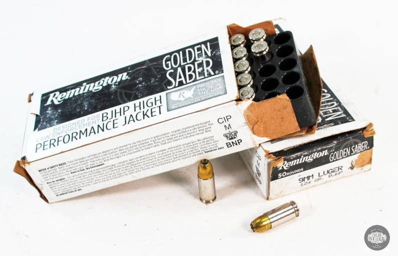 100 Rounds Remington Golden Saber 9mm 124gr Bjhp Ammunition