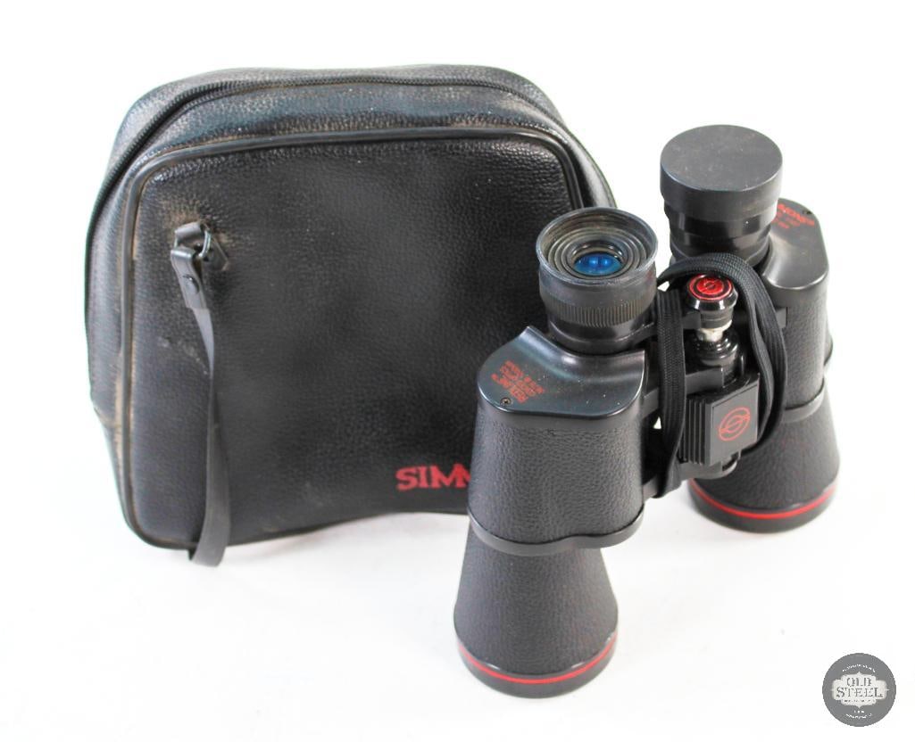 Simmons Model 1107 10x50mm Wide Angle Binoculars In Case Auction