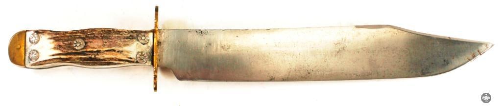 Petty's Celebrated Sheffield Bowie Knife - Antler Grips Auction