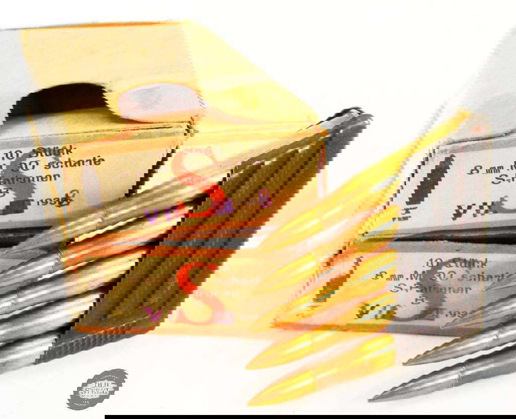 2 Boxes Of Austrian Made 8mm M30 Scharfe (8x56mmr) Ammunition. Auction