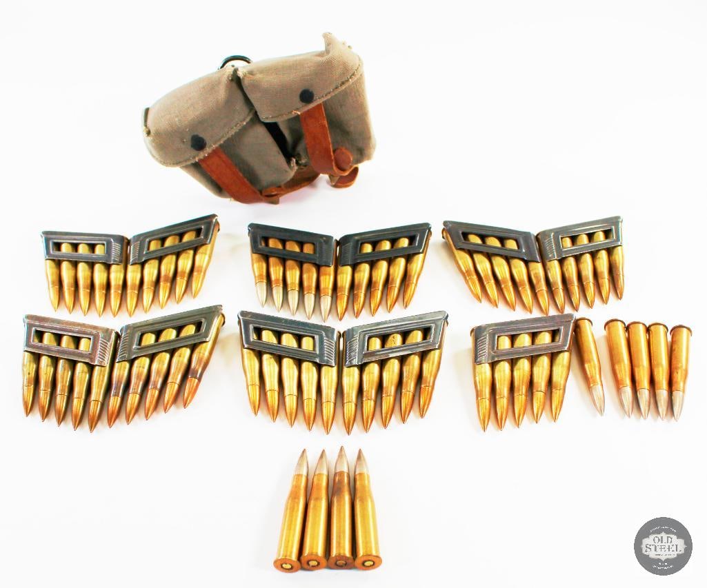 8x56r Ammunition, Mannlicher M95 En-bloc Clips, And Ammo Pouch - 64 ...
