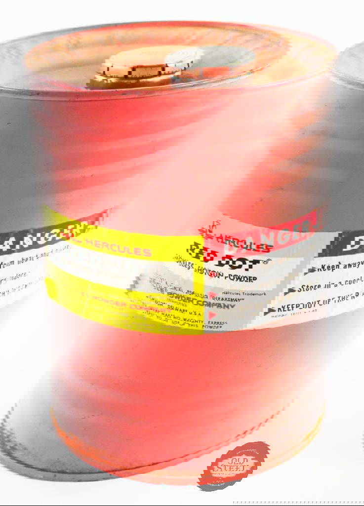 Vintage 8lb. Red Dot Shotgun Powder Can From Hercules Powder Company ...