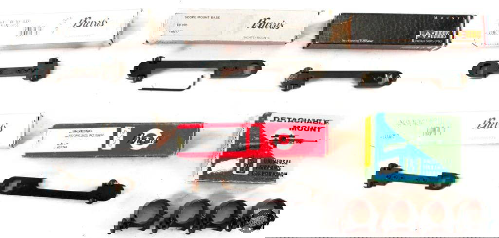 Five Burris Scope Base Mounts And Four 1 Inch Scope Rings Auction