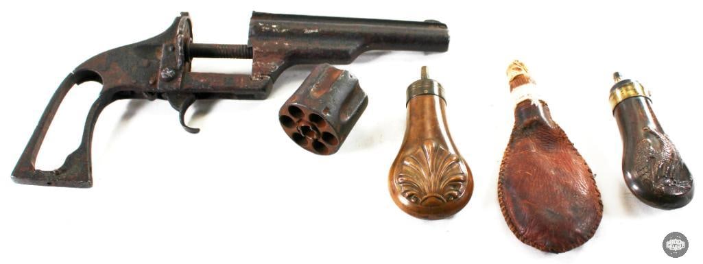 Unknown Top Break Frame And Cylinder - Parts - Small Brass Powder ...