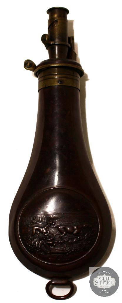 Antique Powder Flask Bronze Auction