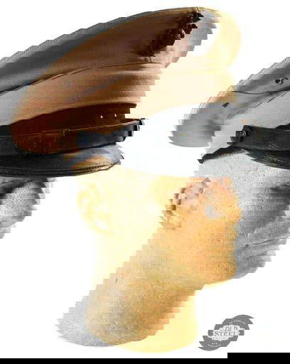 Khaki Usmc Visor With Name "c.c. Warner" 6 7/8