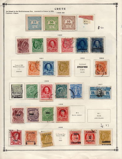 Stamps, Crete , Small Collection Of Mint And Used Crete Stamps,.