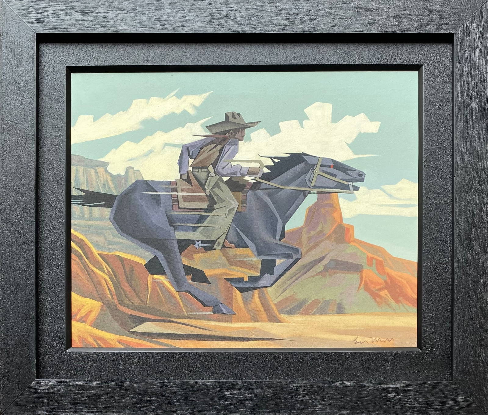 Ed Mell Oil Painting On Canvas "in The Style Of" Auction