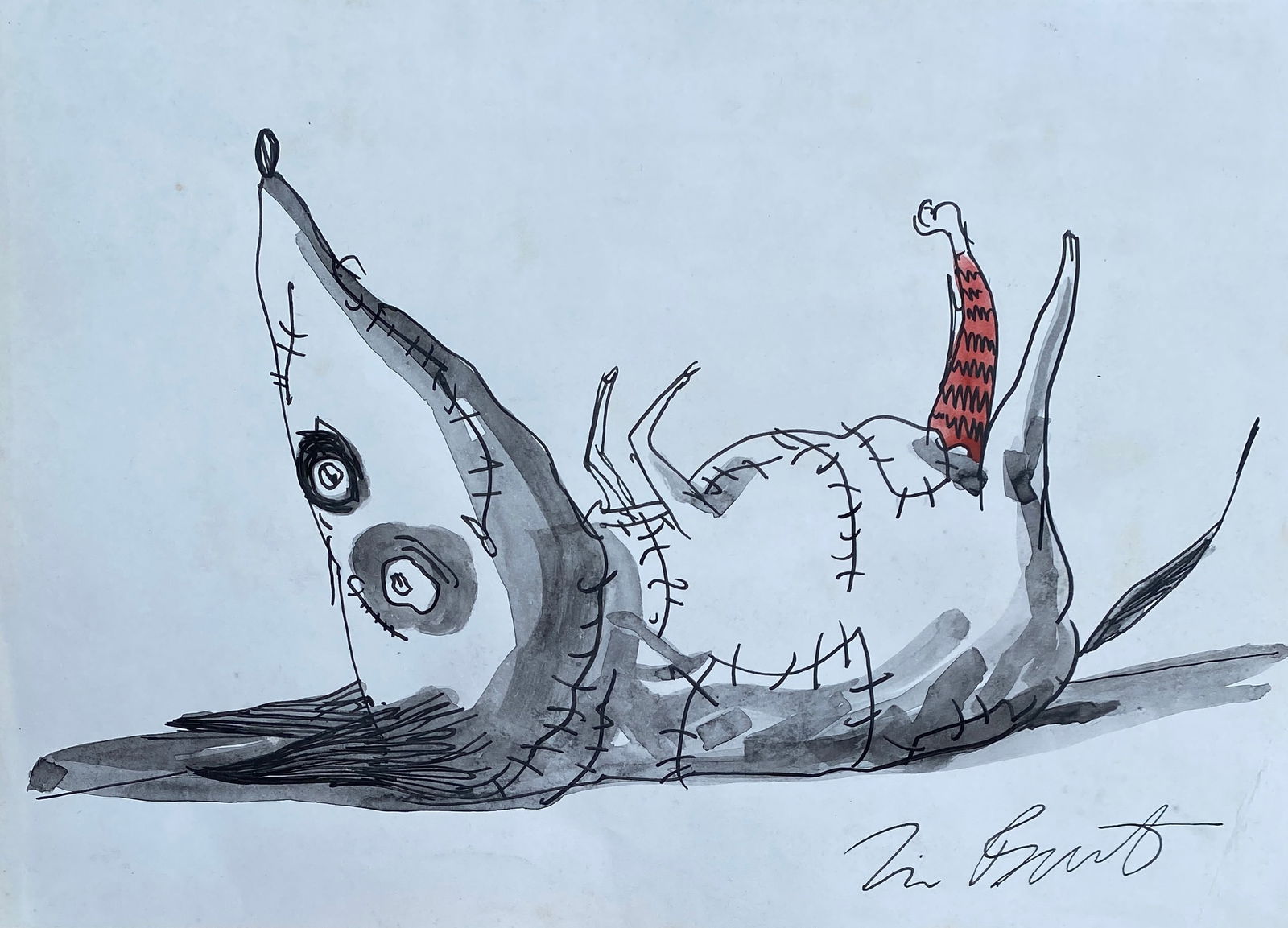 Tim Burton Ink On Paper "in The Style Of" Auction