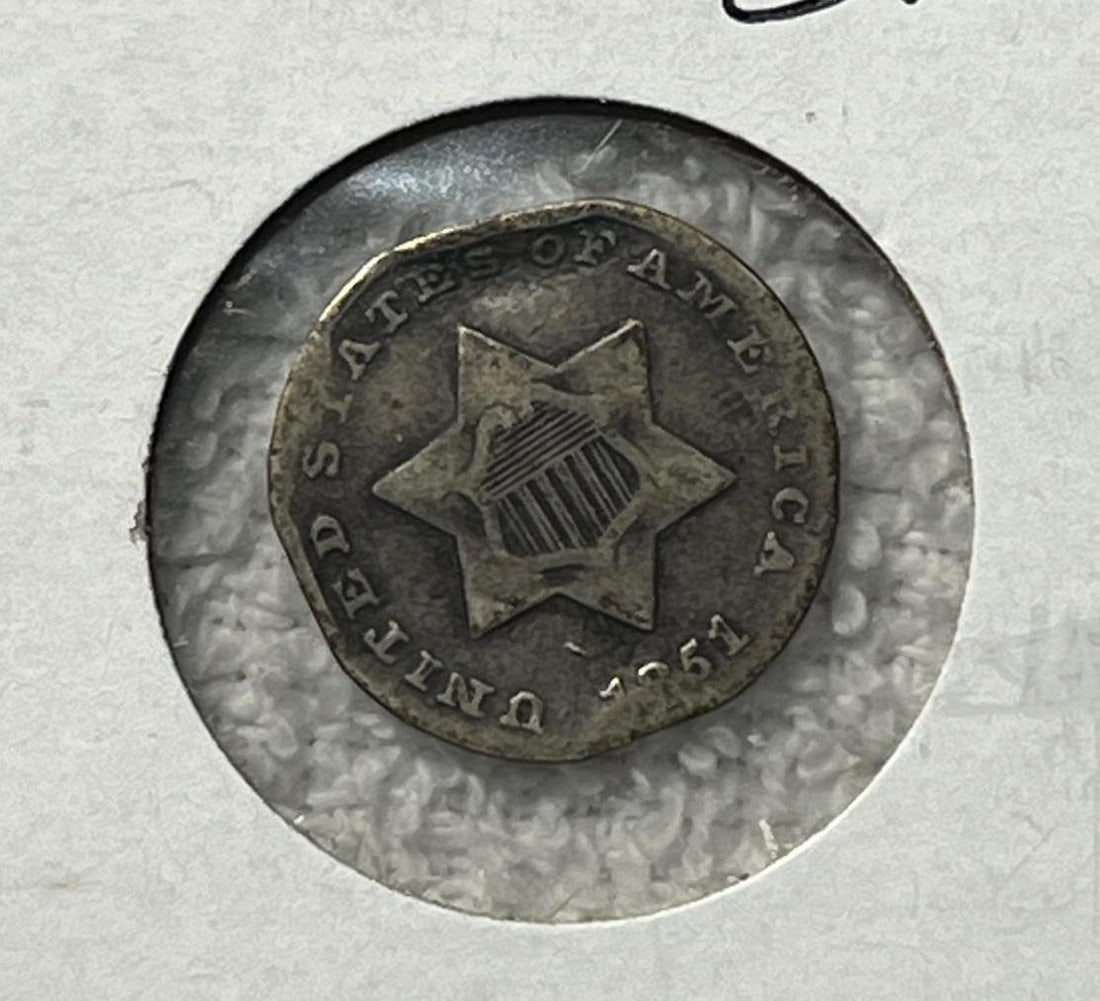 1851 Three Cent Silver Coin Auction