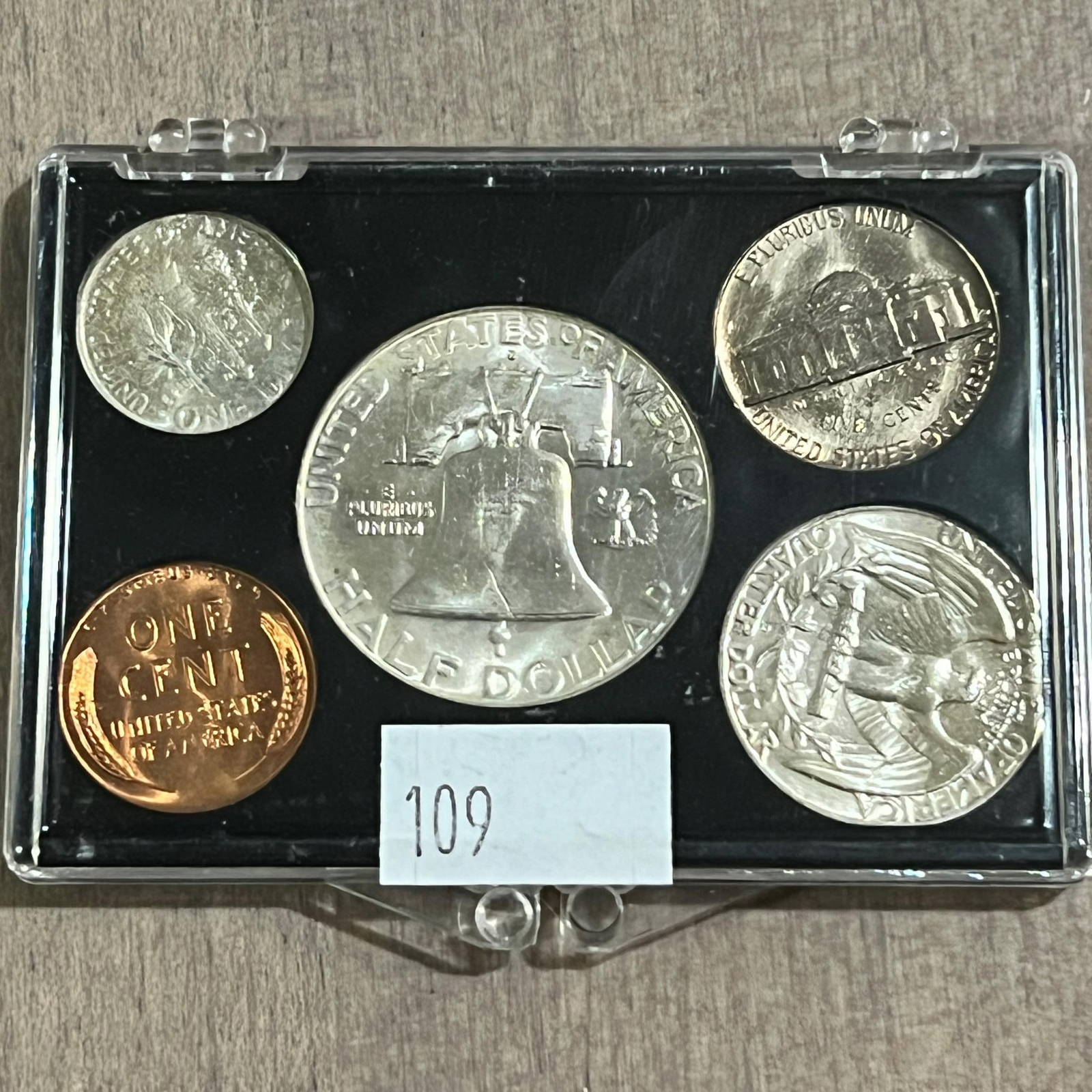 1957-d Proof Set In Snap Case, Includes 3- 90% Silver Coins Auction