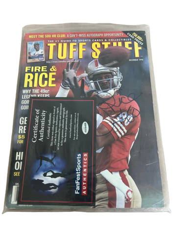 Jerry Rice Signed Tuff Stuff Magazine W/ Coa 49ers
