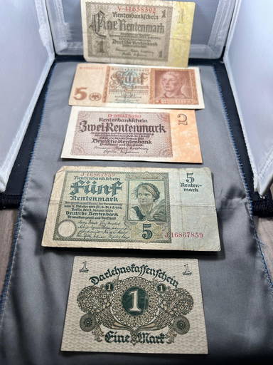 5 Early 1900's German Banknotes