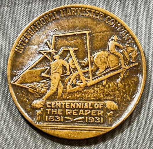 1931 International Harvester Reaper Centennial Medal