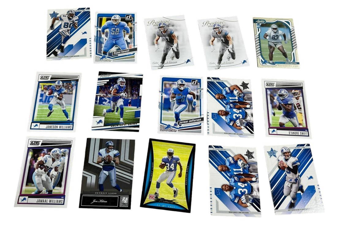 15 Detroit Lions Football Cards 2004-2023 Aiden Hutchinson, Jameson Williams Rookie Card And ...