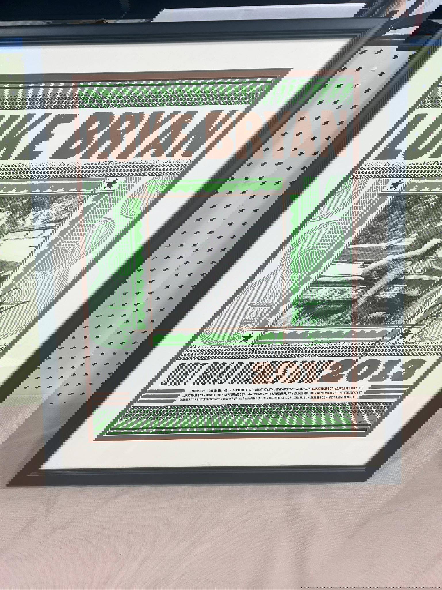 Luke Bryan Autographed Tour Poster 24 1/2 X 31", Professionally Framed ...