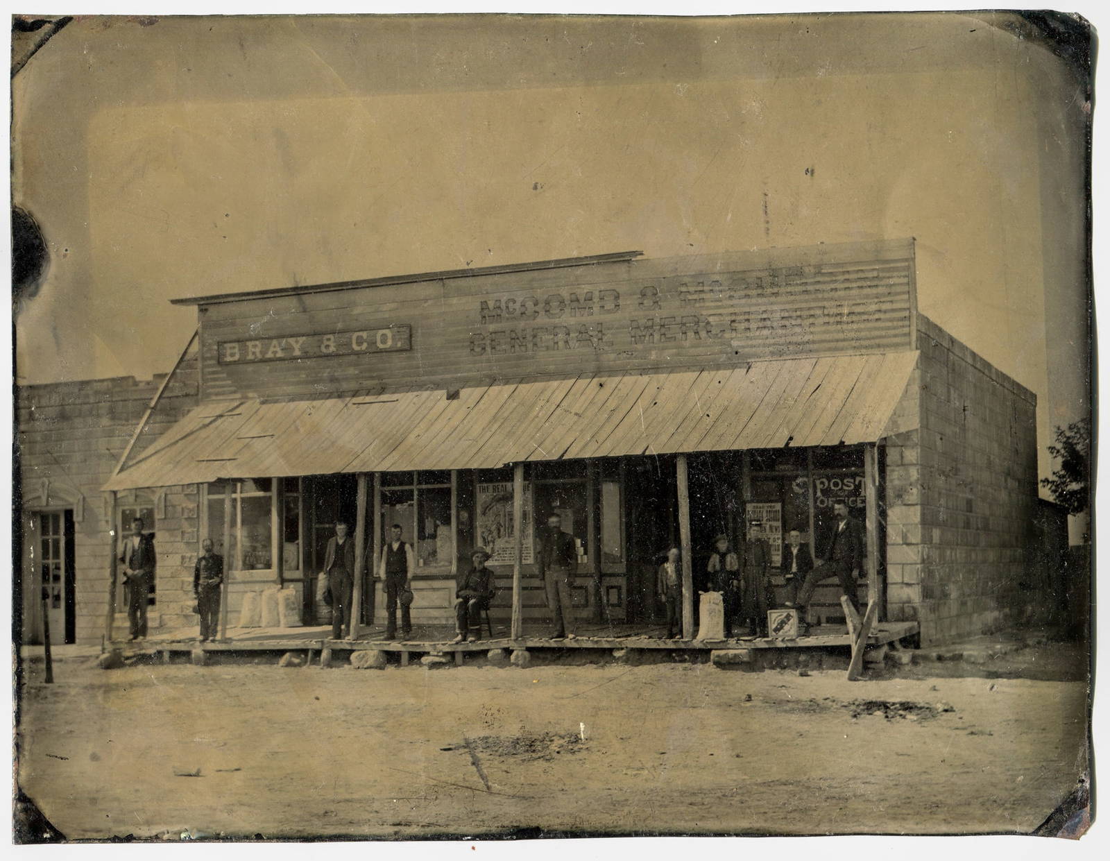 Full Plate Tintype Of Webster, Kansas With Lots Of Signs Auction