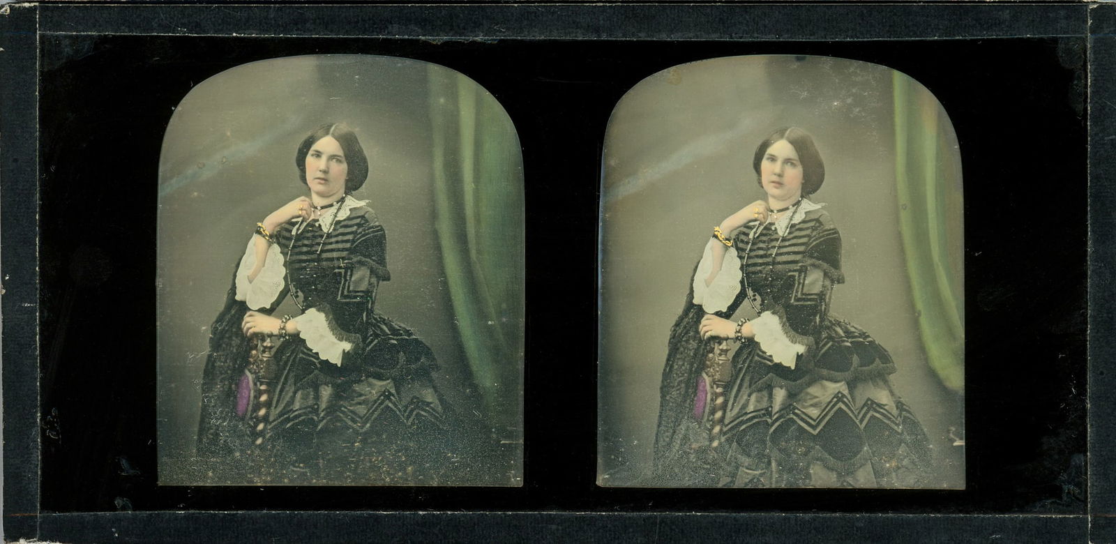 Tinted Stereo Daguerreotype Of A Beautiful Woman By Claudet Auction