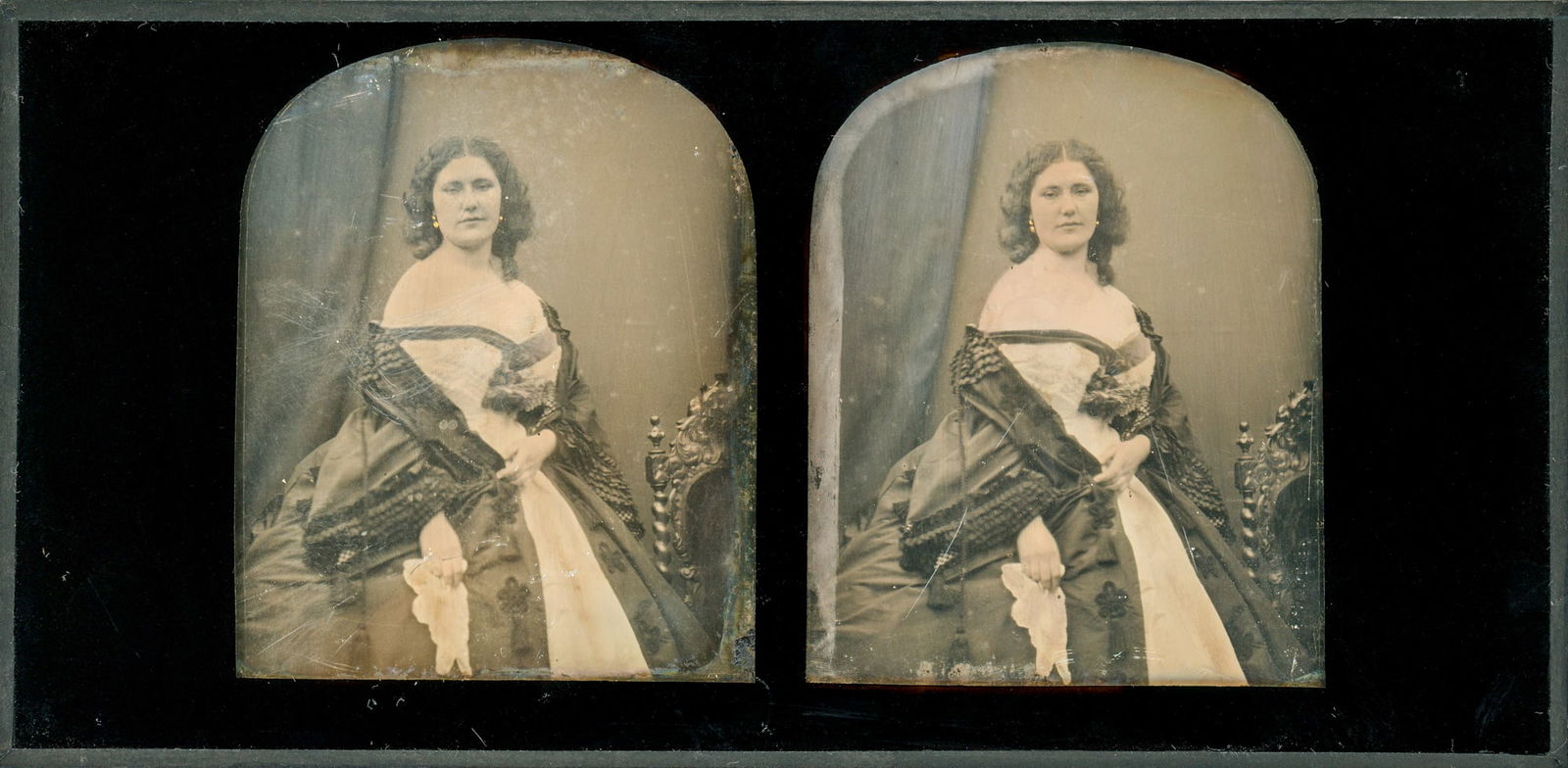 Stereo Daguerreotype Of A Standing Beautiful Woman By Claudet Auction