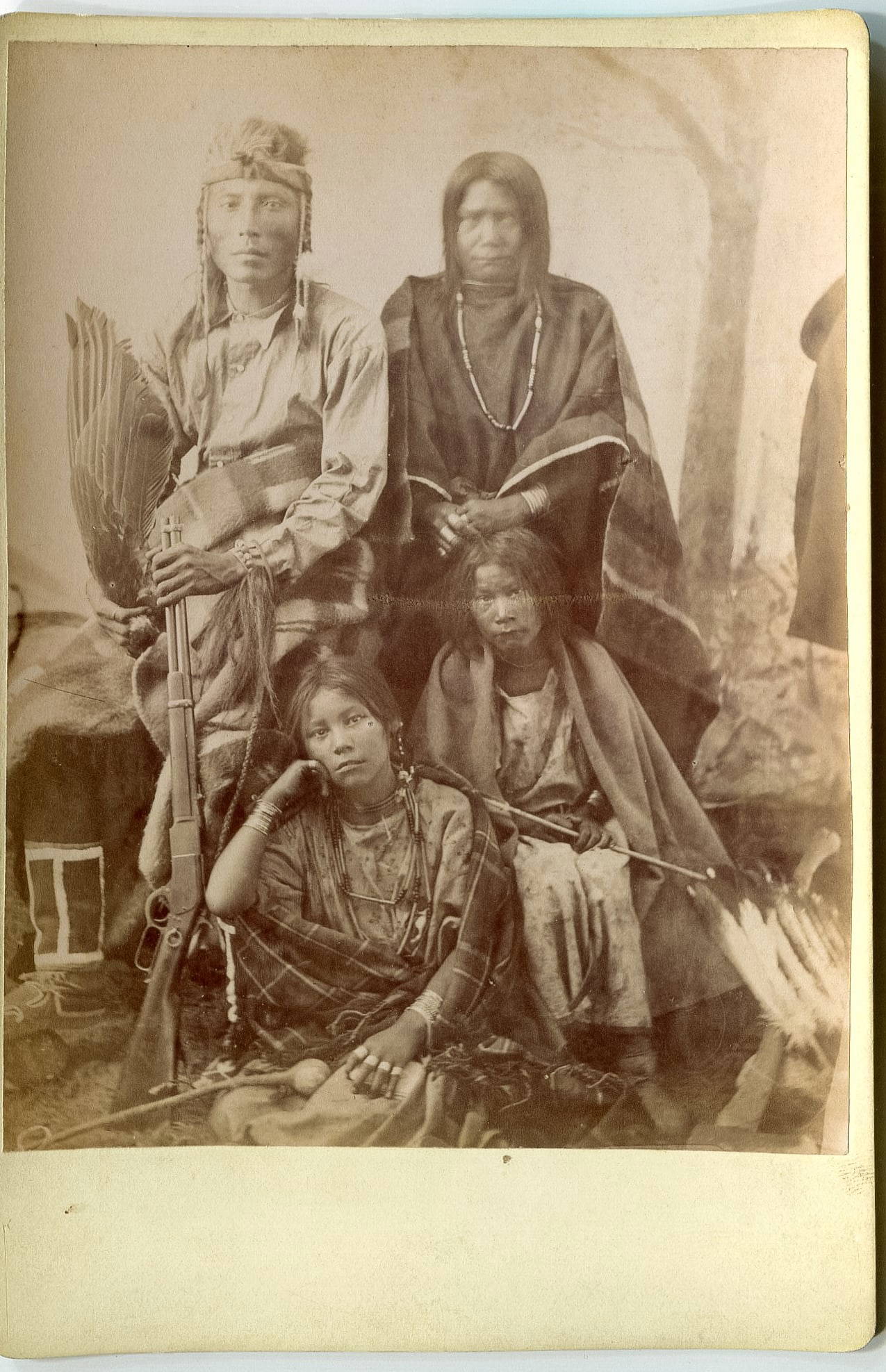 Cabinet Card Of Native American Family With "he-y-a-tim" On Back Auction