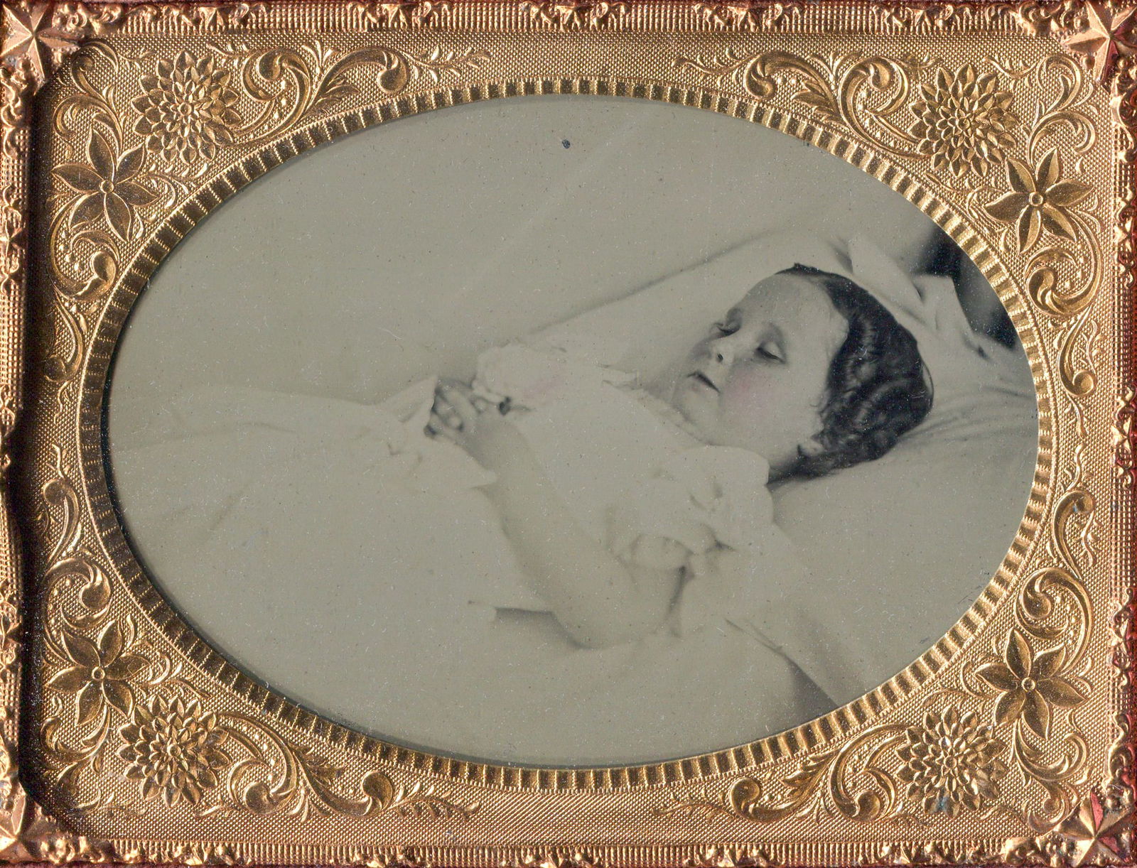 Tintype Post Mortem Of A Little Girl With Curls Auction