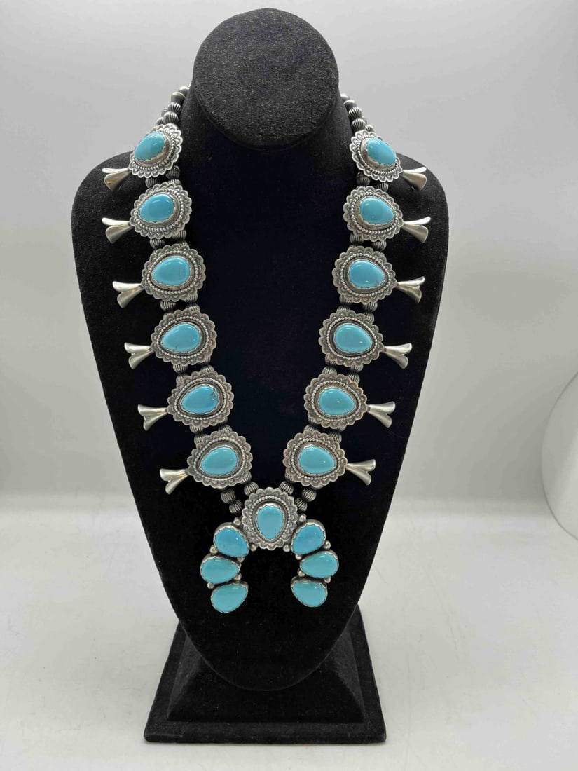 Navajo B. Becenti Prince Egyptian Squash Blossom Auction