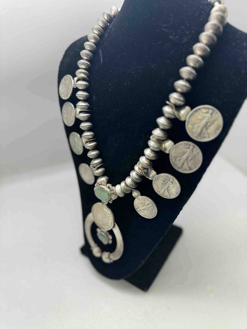 Circa 1940 Liberty Coin Squash Blossom Collectible Auction