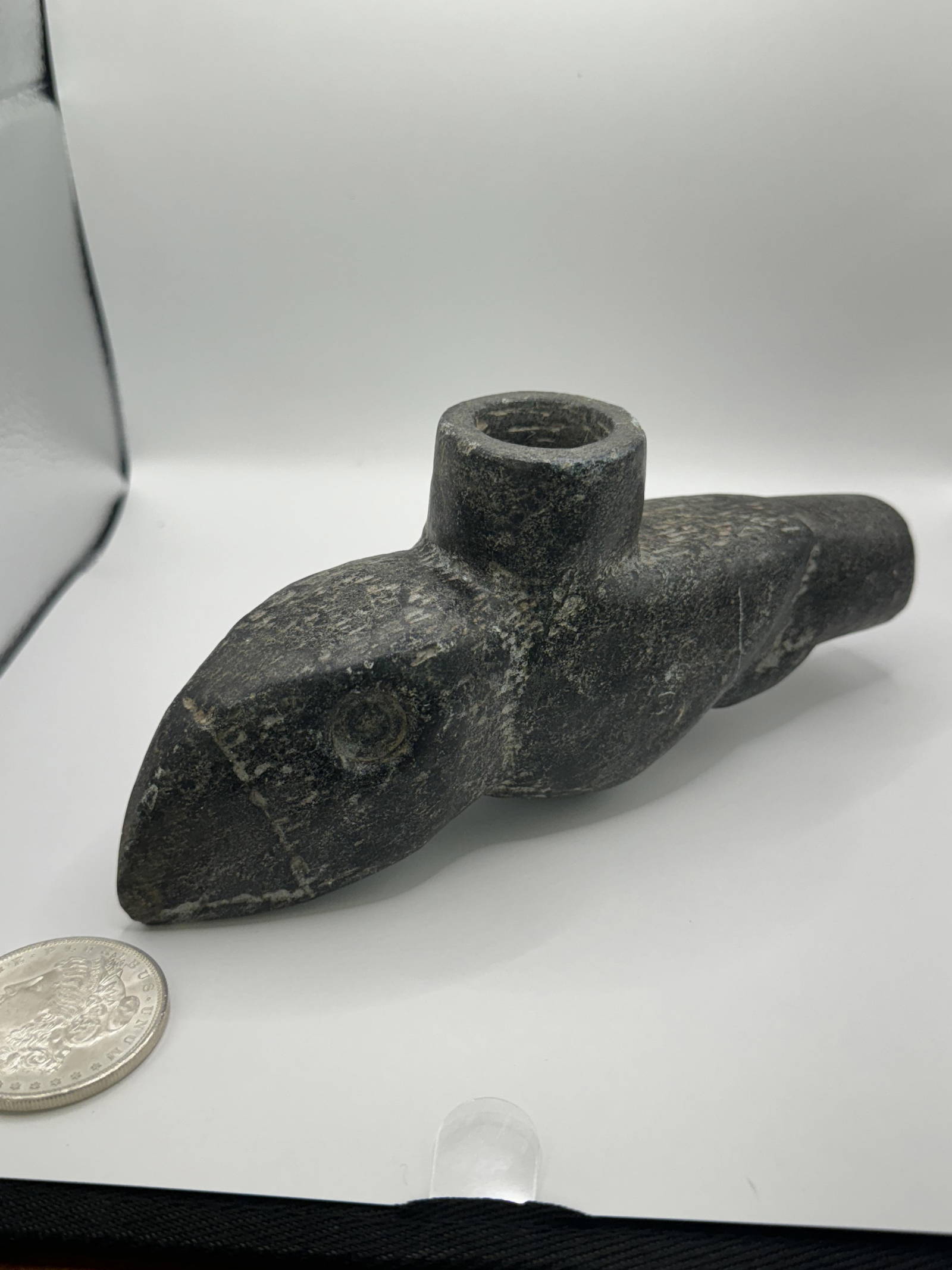 Prehistoric Hand Carved Stone Pipe Auction