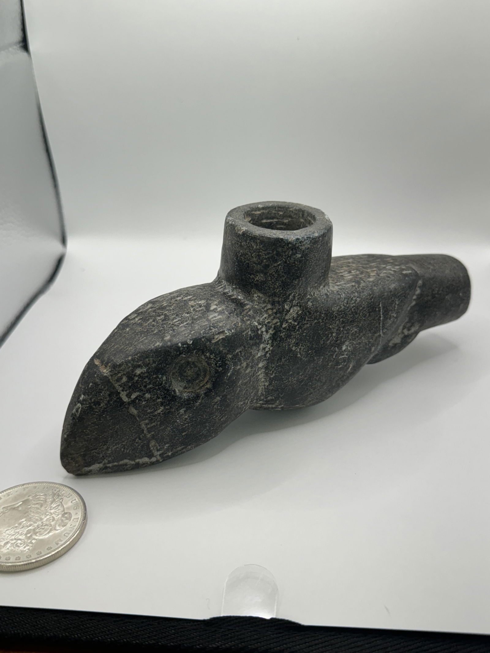 Prehistoric Hand Carved Stone Pipe Auction