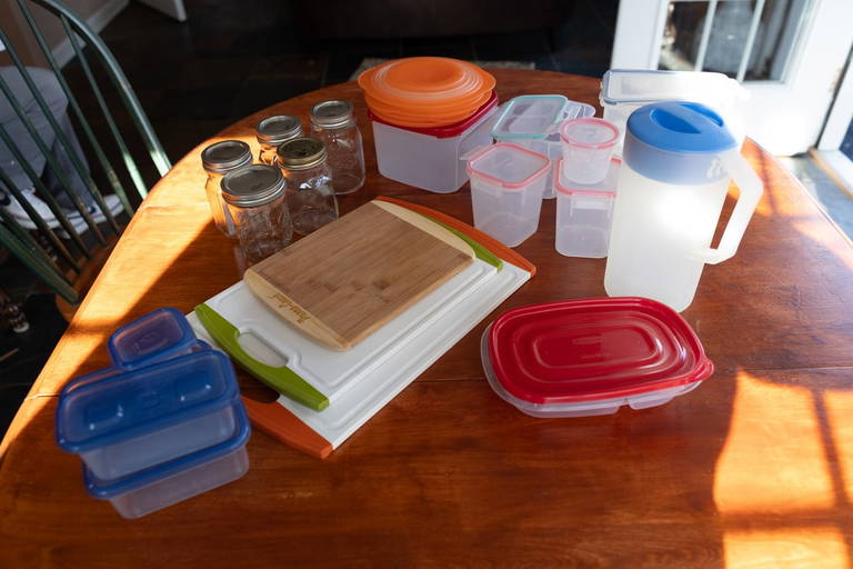 Collection Of Tupperware, Cutting Boards