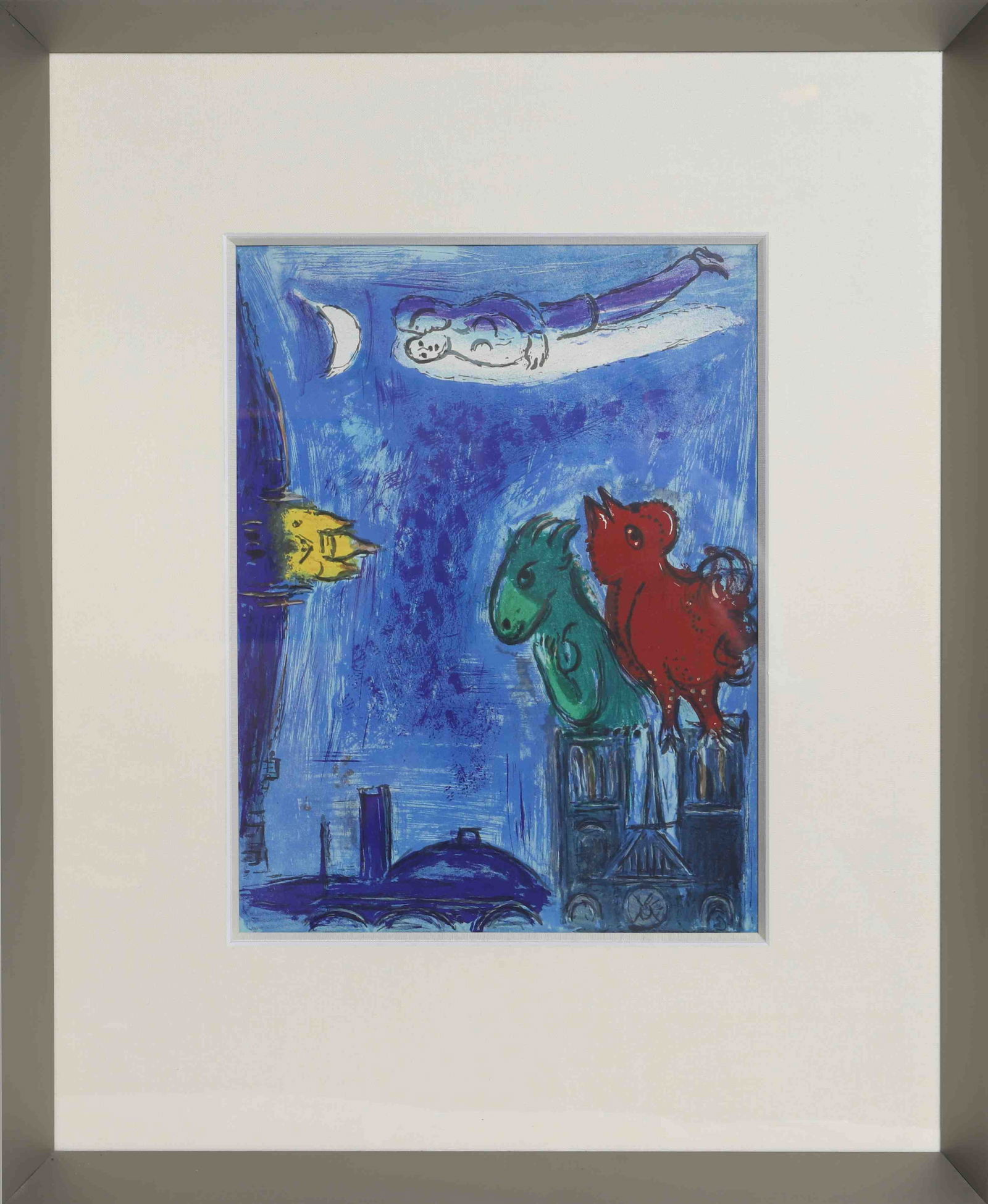 Marc Chagall (1887-1985) "les Monstres De Notre Dame" 1954 Lithographie ...