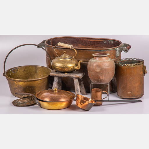 Copper And Brass Basins, Pots, Bins And Kettles