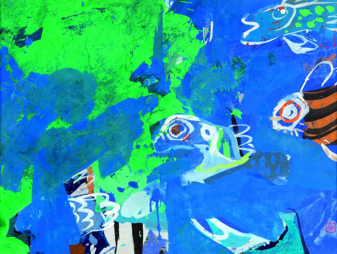 Shinjo Saito (jpn/1917) Phantomes, Ca. 1970 Gouache Sur