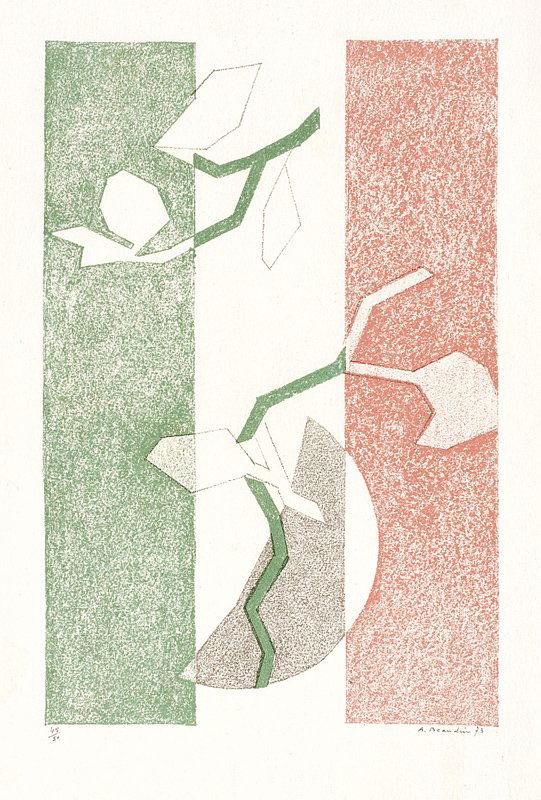 André Beaudin (1895 1979) Composition. Lithographi