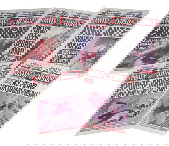 Spider Man (2002) Set Of Five Daily Bugle Newspapers