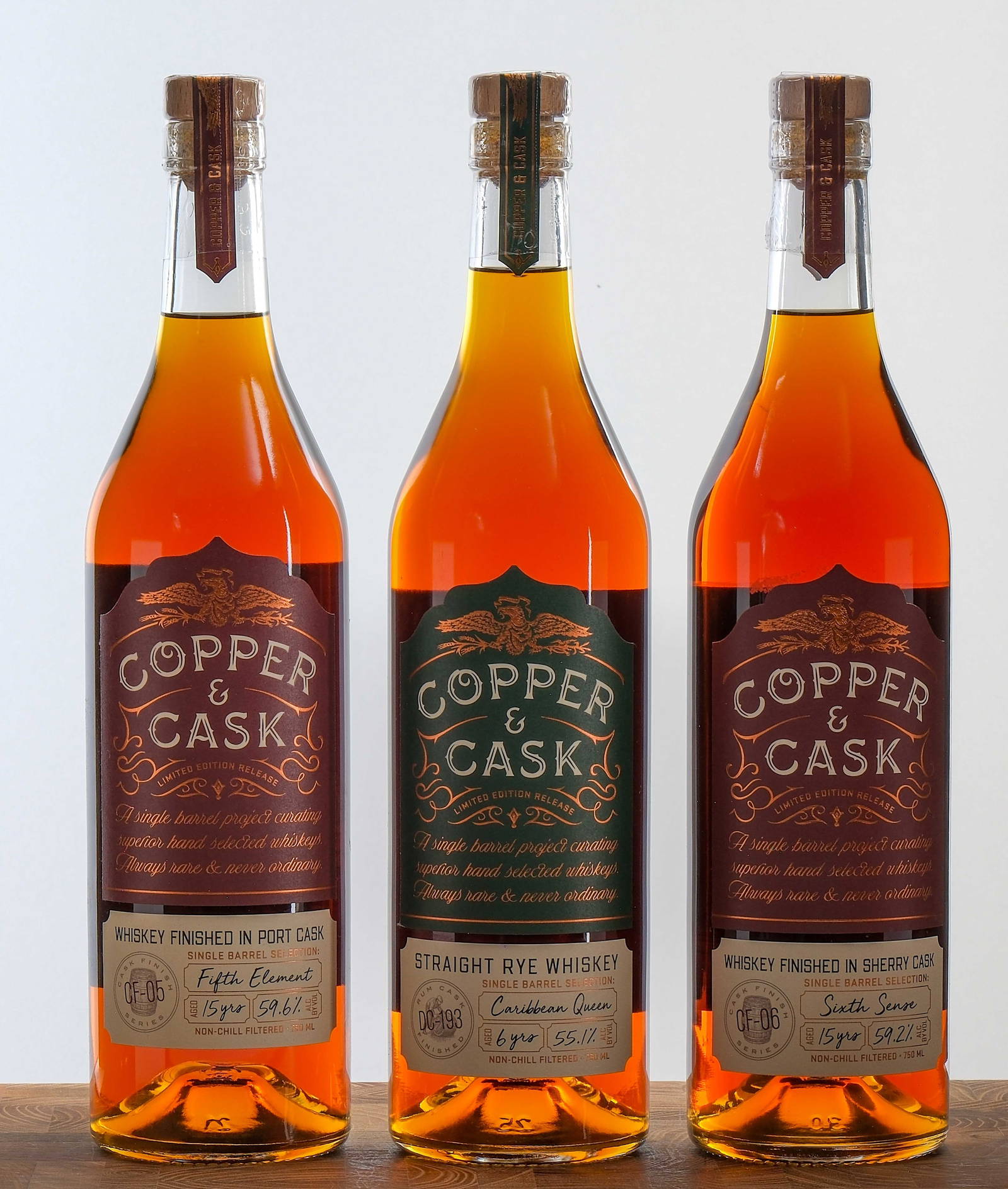 Cooper & Cask Single Barrel Selections Whiskey/straight Rye Group (3) Auction