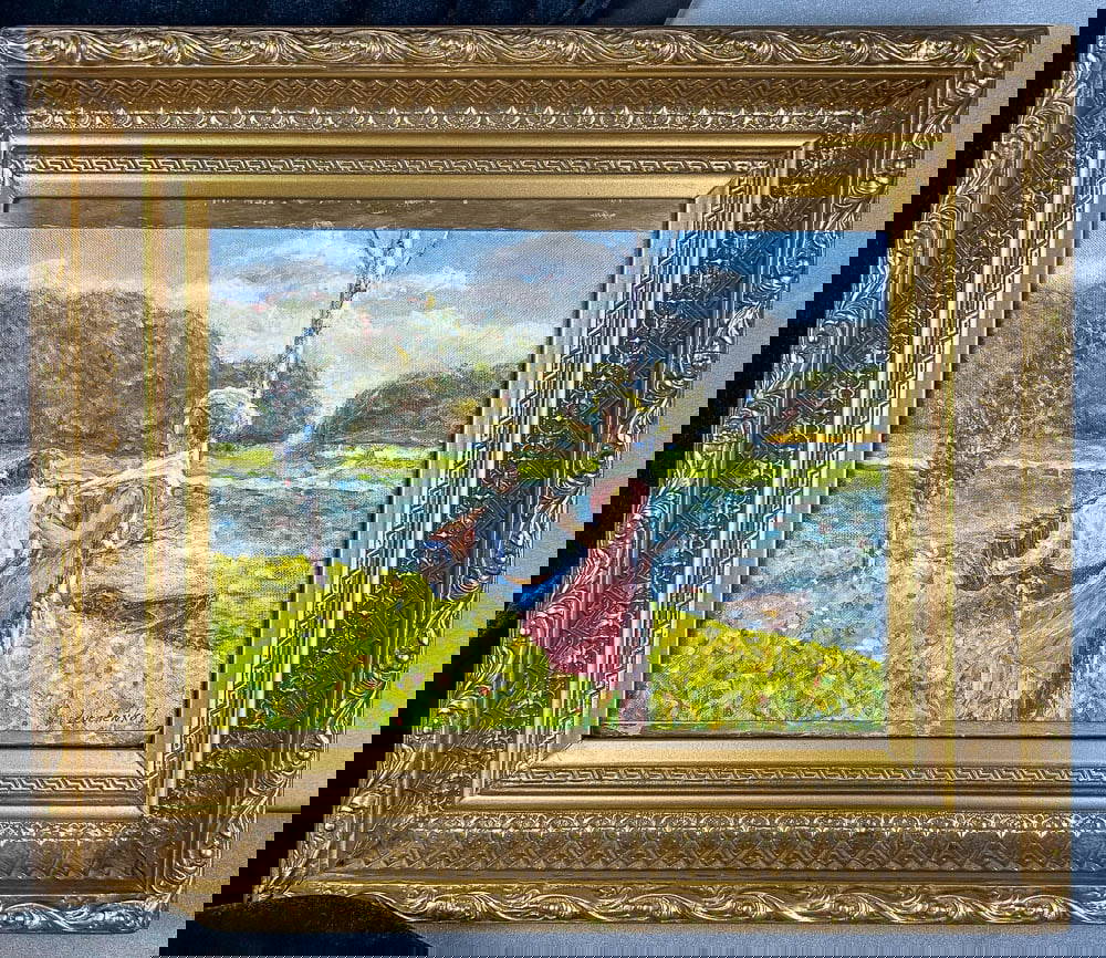 Ukrainian Landscape "beautiful Day" Igor Levchenko Gold Frame Auction