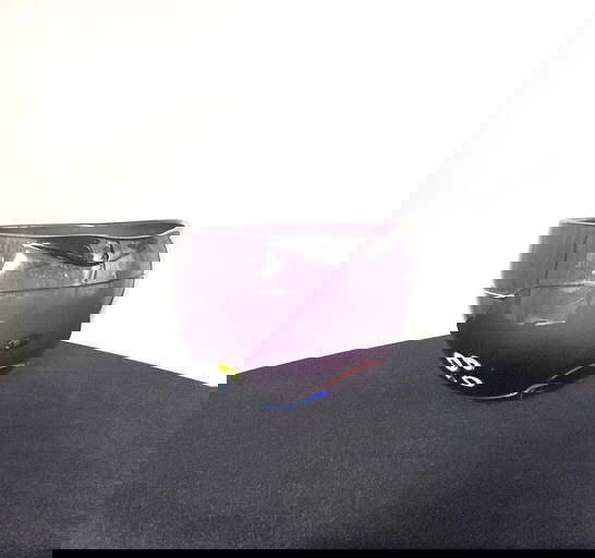 Studio Murano Style Art Glass, Purple Fret Bowl.