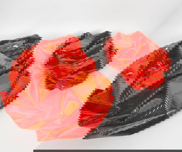 2 Orange Mark Paron Wall Sculptures