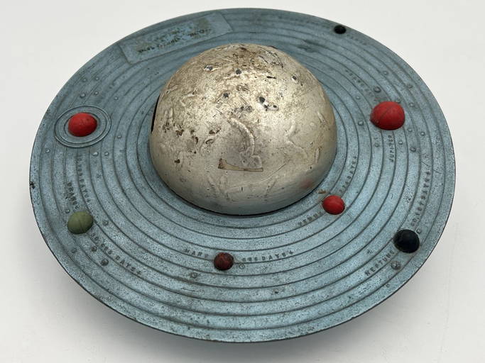 Vintage 1950s 'spinning Plan It' Solar System Bank