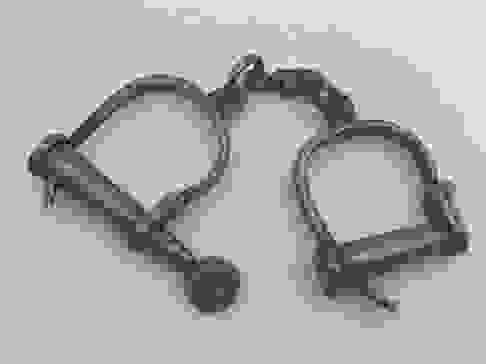 Antique 19th Century Cast Iron Shackles With Key Auction