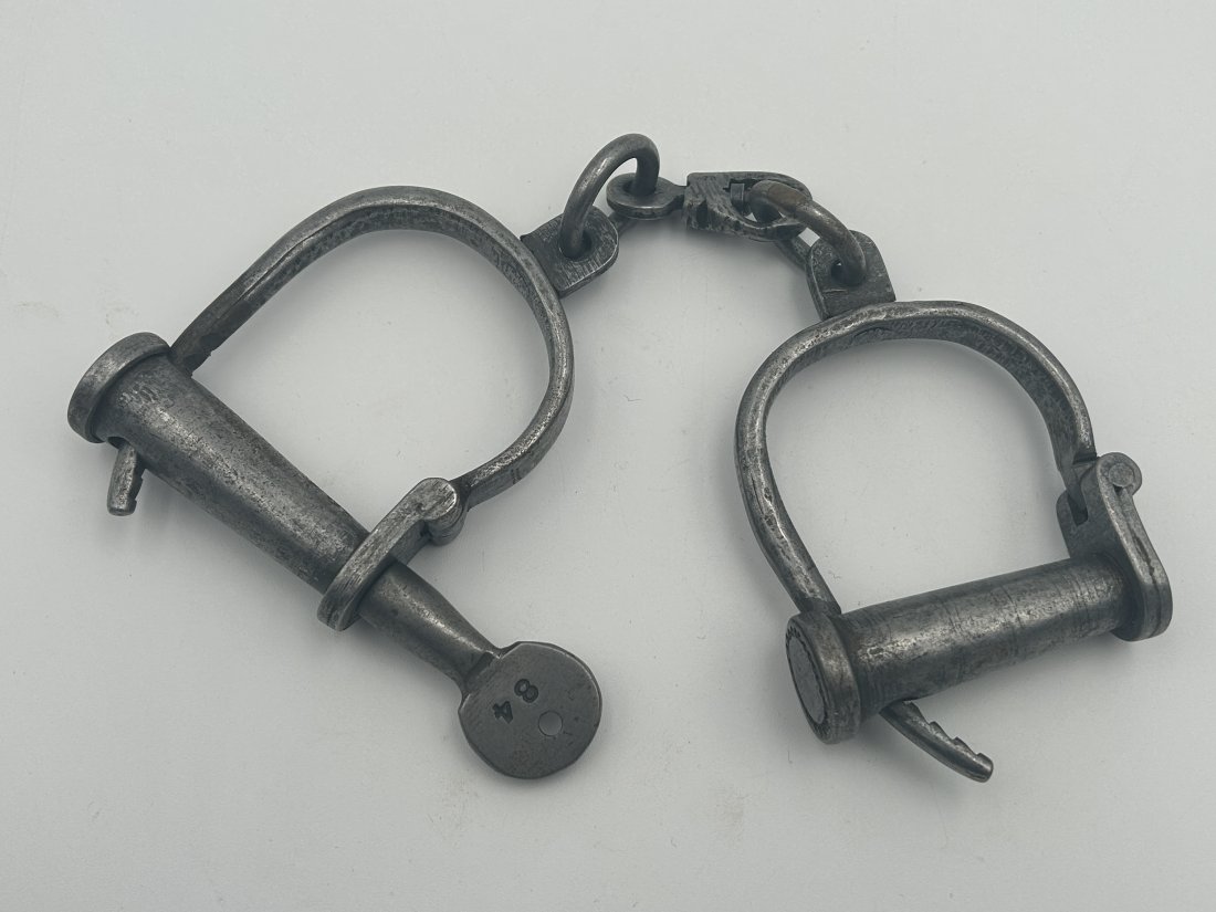 Antique 19th Century Cast Iron Shackles With Key Auction