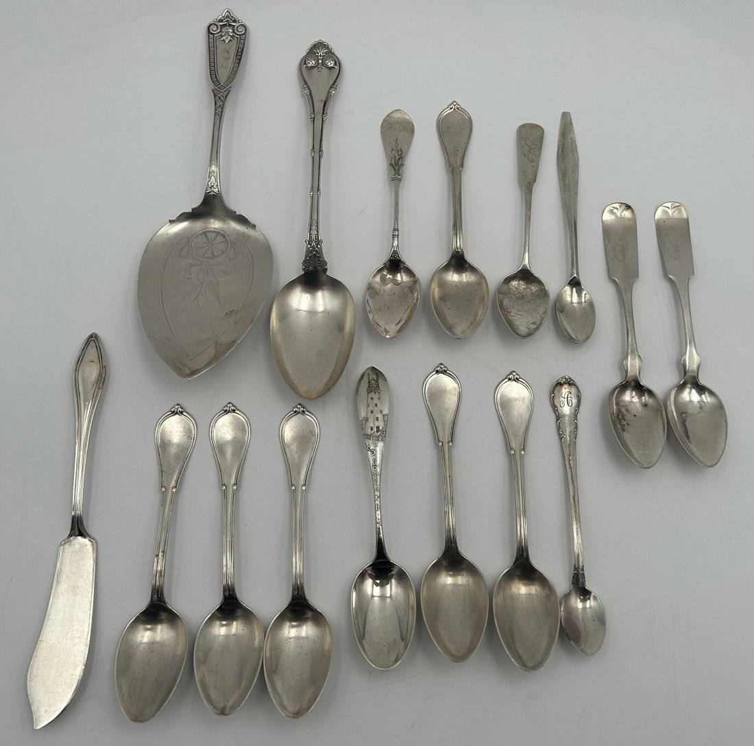 Sterling Silver Mixed Flatware And Server Auction