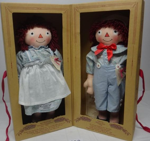 1930S LIMITED EDITION RAGGEDY ANN & ANDY BOXED DOLLS